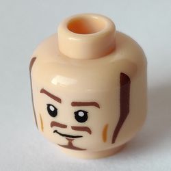 LEGO PART 3626bpr0801 Minifig Head Will Turner, Long Brown Sideburns ...