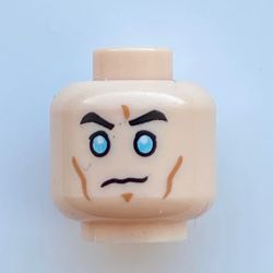 LEGO PART 3626cpr1233 Minifig Head Jek-14, Eyebrows, Light Blue ...