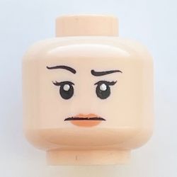 LEGO PART 3626cpr1806 Minifig Head, Eyebrows, Pink Lips, Smile ...