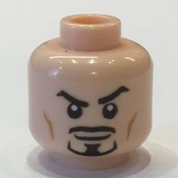 LEGO PART 3626cpr2552 Minifig Head Iron Man (Tony Stark), Eyebrows ...
