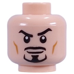 LEGO PART 3626cpr2552 Minifig Head Iron Man (Tony Stark), Eyebrows ...