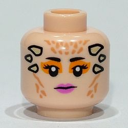 LEGO PART 3626cpr3688 Minifig Head Theelin Dancer, Dark Pink Lips, Dark ...