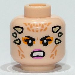 LEGO PART 3626cpr3688 Minifig Head Theelin Dancer, Dark Pink Lips, Dark ...