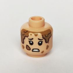 LEGO PART 3626cpr3695 Minifig Head Lex Murphy, Eyelashes, Mud, Scared ...