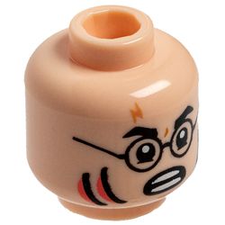 LEGO PART 3626cpr3933 Minifig Head Harry Potter, Black Glasses, Black ...