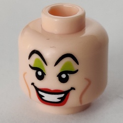 LEGO PART 3626cpr3984 Minifig Head Cruella de Vil, Lime Eyeshadow, Red ...