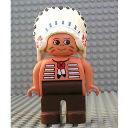 LEGO PART 4555c08pr0013 Duplo Figure, Early, Feather Headdress White ...