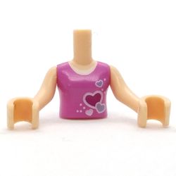LEGO PART 92456c01pr0085 Minidoll Torso Girl with Dark Pink Top with ...