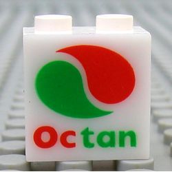 LEGO PART 2384pr0003 Light Sign 2 x 2 Clip on Back with Octan Logo ...