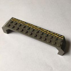 LEGO PART 30296pr0001 Brick Arch 2 x 14 x 2 1/3 with Black and Yellow ...