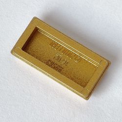 LEGO PART 99563 Tile Special 1 x 2 with Sloped Walls AKA Money / Gold ...
