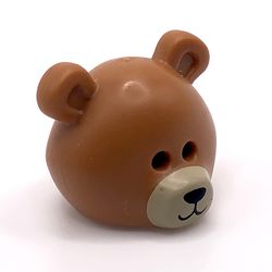 LEGO PART 15506pr0003 Costume / Mask, Bear with Tan Muzzle with Black ...