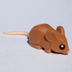 LEGO PART 35757pr0001 Animal, Rodent, Rat / Mouse with Black Eyes and ...