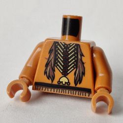 LEGO PART 973c23h23pr2344 Torso Bare Chest with Beaded Necklace and ...