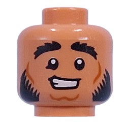 LEGO PART 28621pr4395 Minifig Head Halfling Druid, Thick Black Eyebrows ...