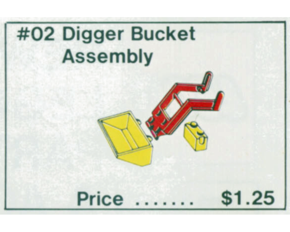 LEGO Set 02-2 Digger Bucket Assembly (1980 Service Packs) | Rebrickable ...