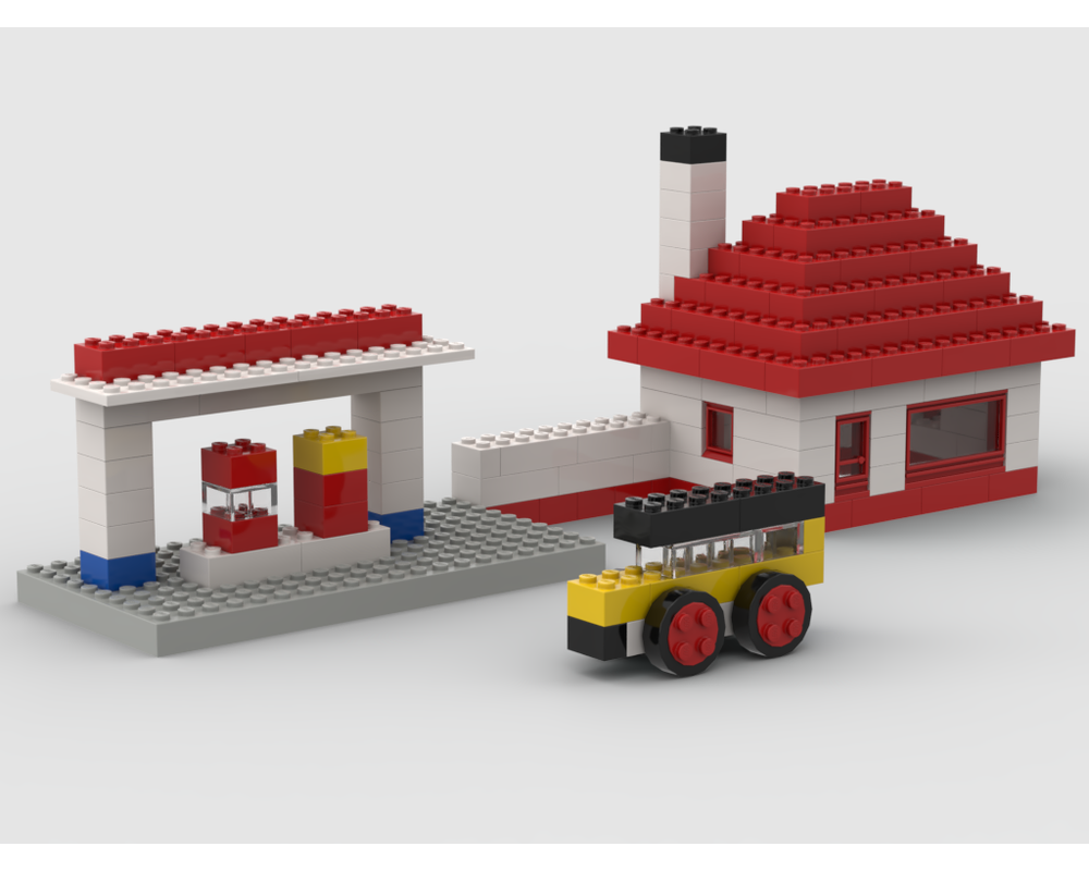 LEGO Set 044-1-c17 Gas Station and Car (1968 System > Basic Set ...