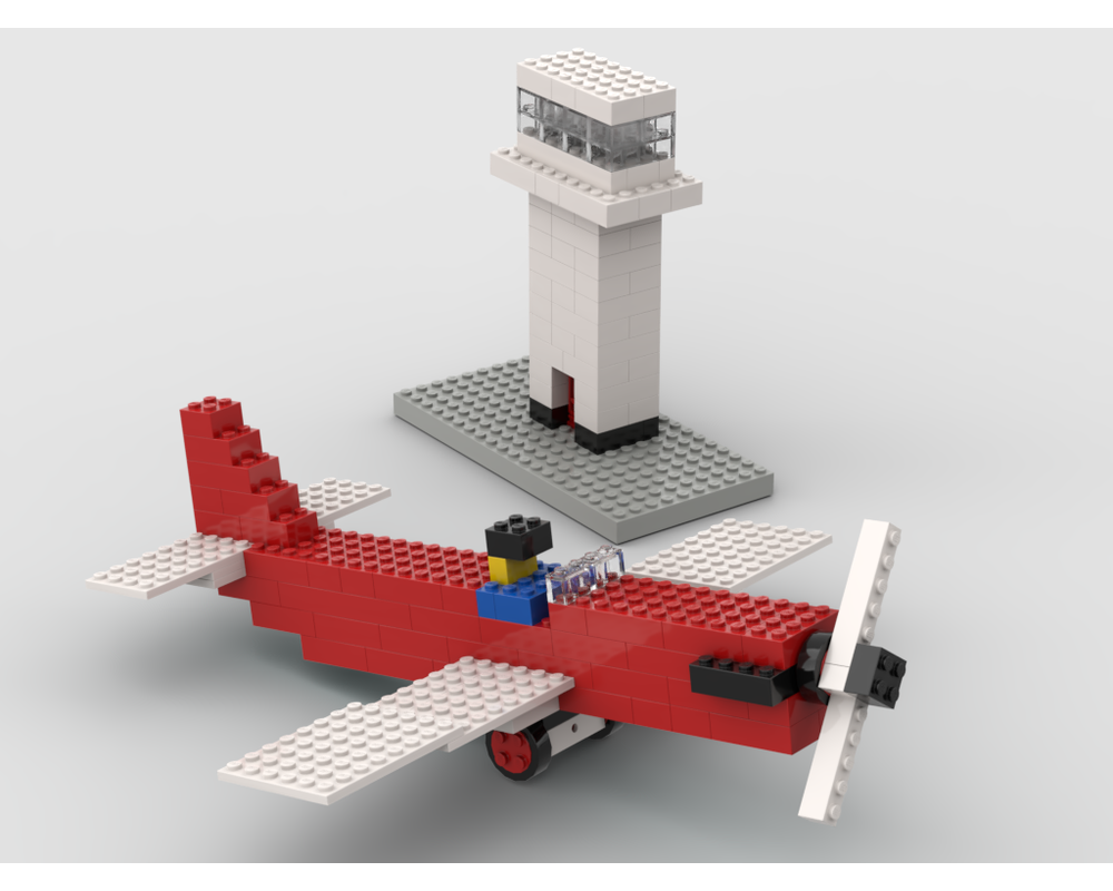 LEGO Set 055-2-c3 Airplane and Traffic Tower (1968 System ...