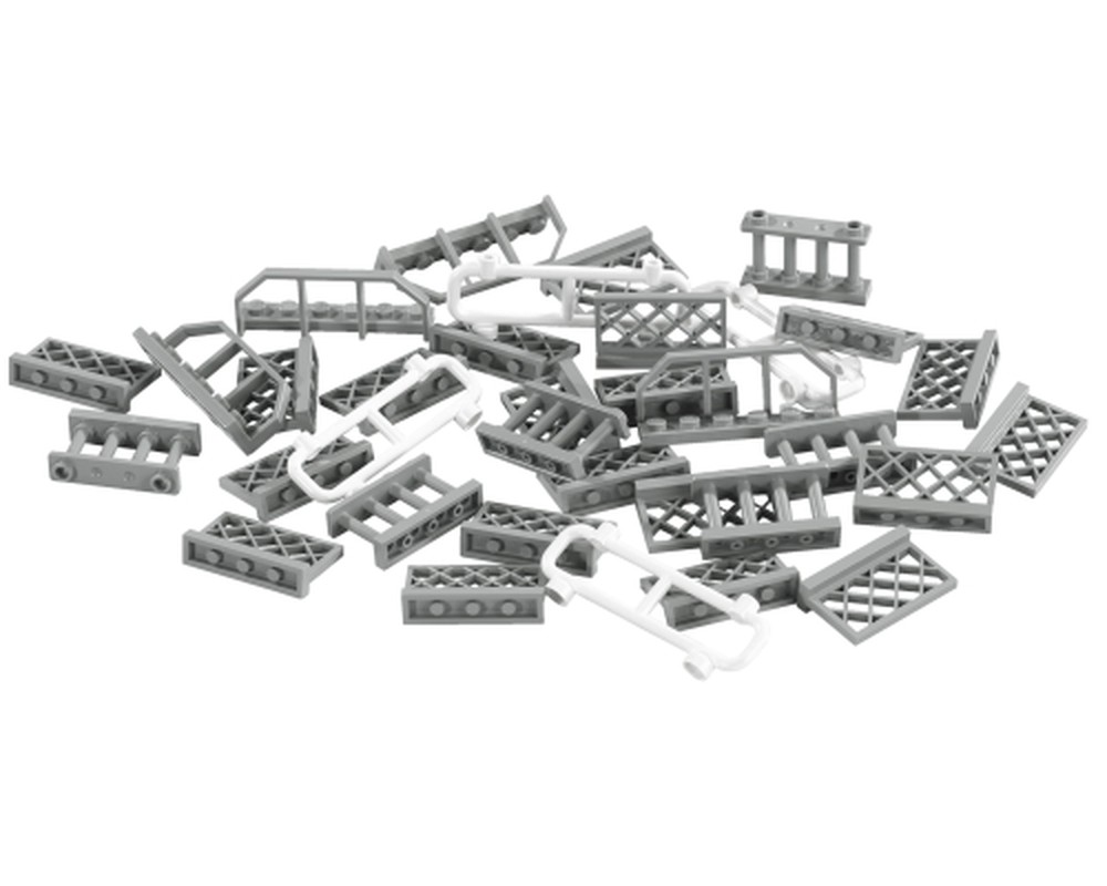 LEGO Set 10050-1 Gray Fences (2002 Bulk Bricks) | Rebrickable - Build ...