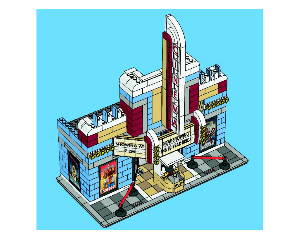 LEGO Set 10184-1-s2 Cinema (2008 Town > Town Plan) | Rebrickable ...