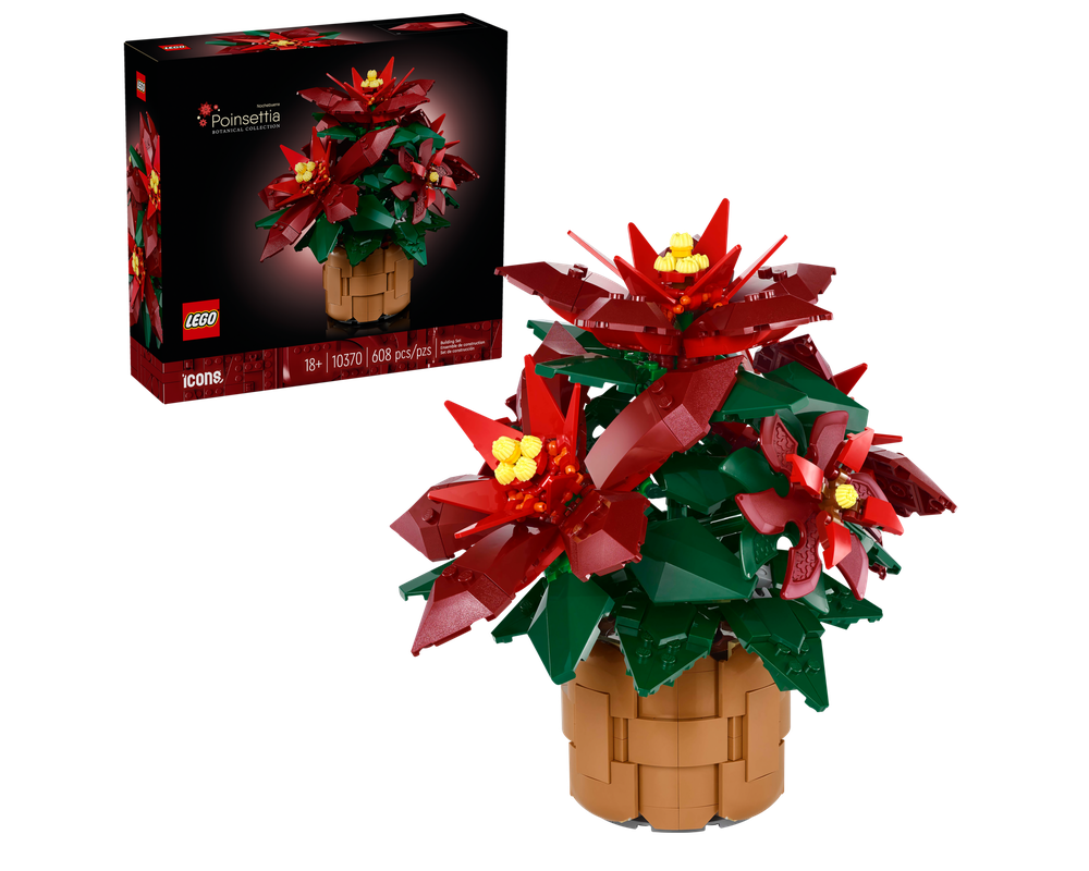 LEGO Set 10370-1 Poinsettia (2024 Seasonal > Christmas) | Rebrickable ...