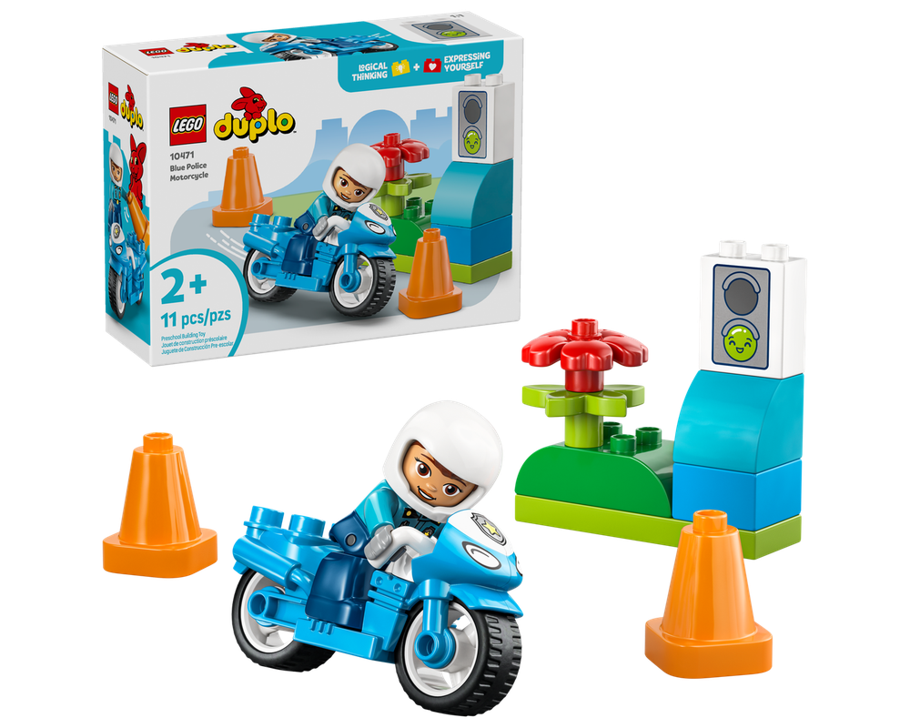 LEGO Set 10471-1 Blue Police Motorcycle (2026 Duplo > Town ...