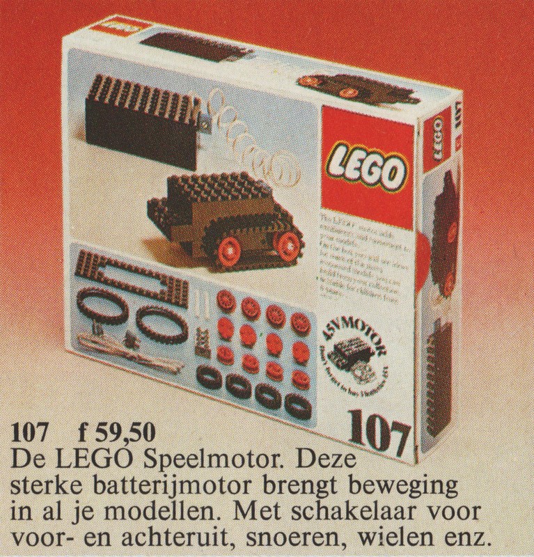 Lego Set 107 1 4 5v Motor Set 1976 Universal Building Set