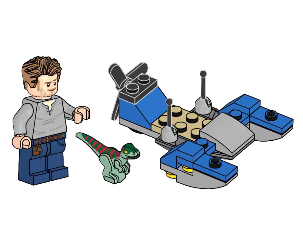 LEGO Set 122331-1 Owen with Swamp Speeder and Raptor (2023 Jurassic ...