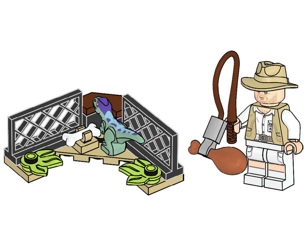 LEGO Set 122409-1 Robert Muldoon and Baby Raptor (2024 Jurassic World ...