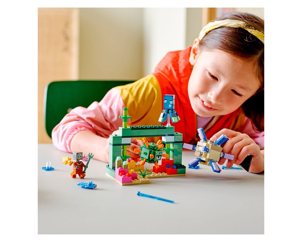 LEGO Set 21180-1 The Guardian Battle (2022 Minecraft) | Rebrickable ...