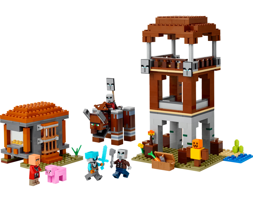 LEGO Set 21278-1 The Pillager Outpost and Ravager (2025 Minecraft ...
