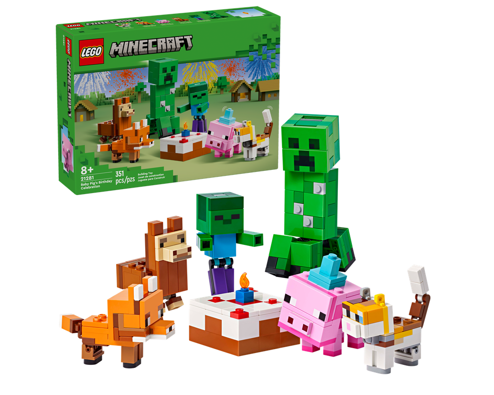 LEGO Set 21281-1 Baby Pig's Birthday Celebration (2024 Minecraft ...