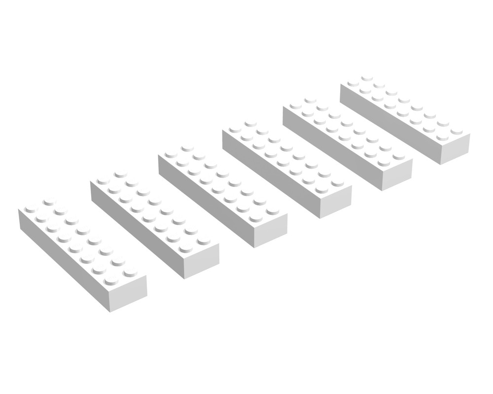LEGO Set 215-2W 2 x 8 Bricks, White (EUR/UK/AUS) (1958 System ...