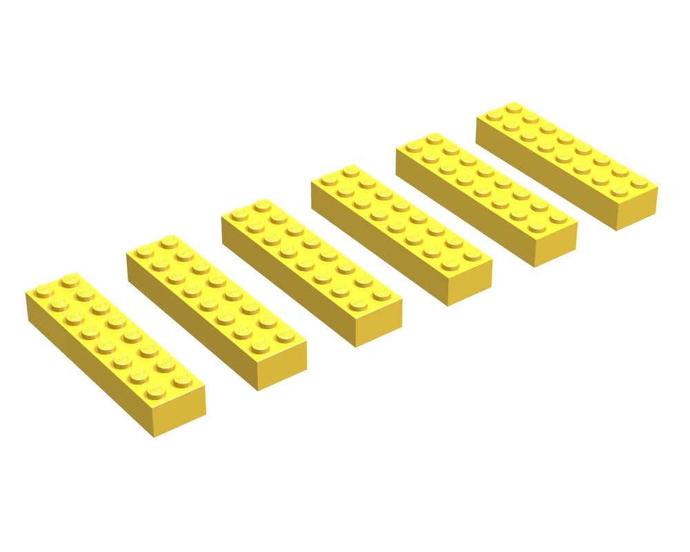 LEGO Set 215-2Y 2 x 8 Bricks, Yellow (EUR/UK/AUS) (1958 System ...
