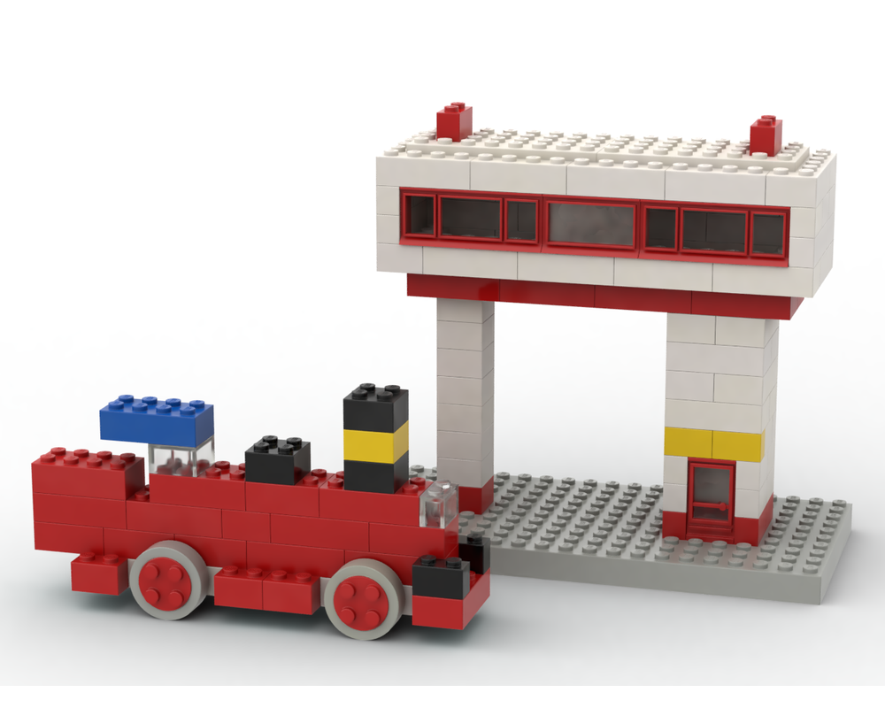 LEGO Set 223-1-c5 Locomotive and Signal Box (1968 System > Samsonite ...