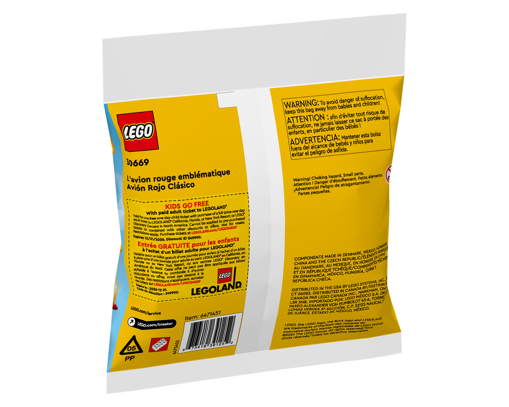 LEGO Set 30669-1 Iconic Red Plane (2024 Creator > Creator 3-in-1 ...