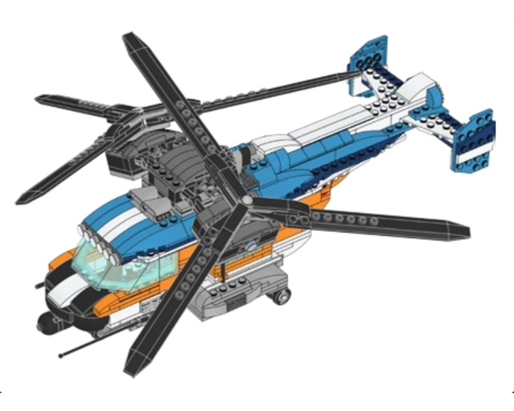 LEGO Set 31096-1-s1 Twin-Rotor Helicopter (2019 Creator > Creator 3-in ...