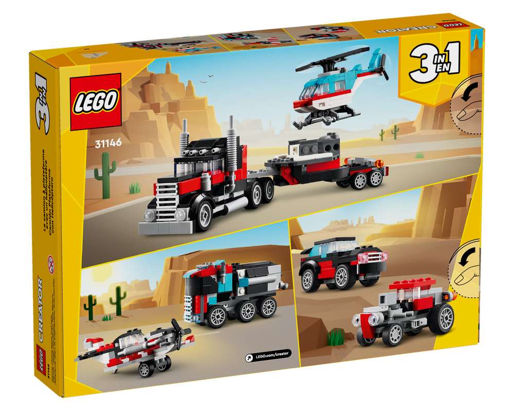 LEGO Set 31146-1 Flatbed Truck with Helicopter (2024 Creator > Creator ...