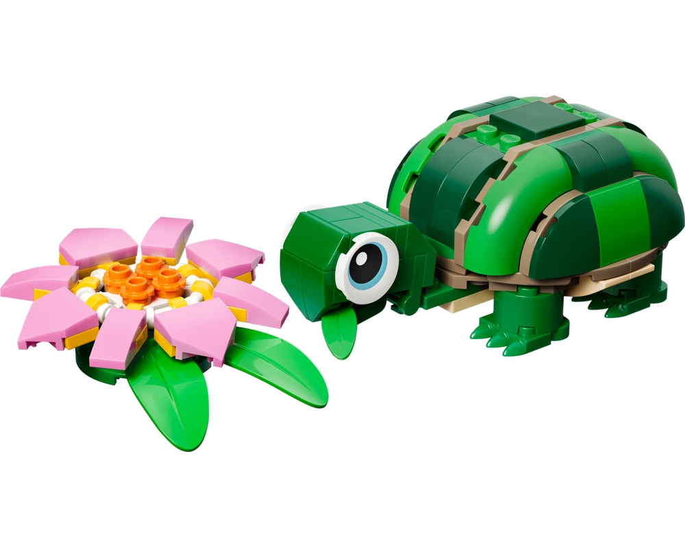 LEGO Set 31377-1 Turtle with a Water Lily Flower (2026 Creator > Creator 3-in-1) | Rebrickable ...