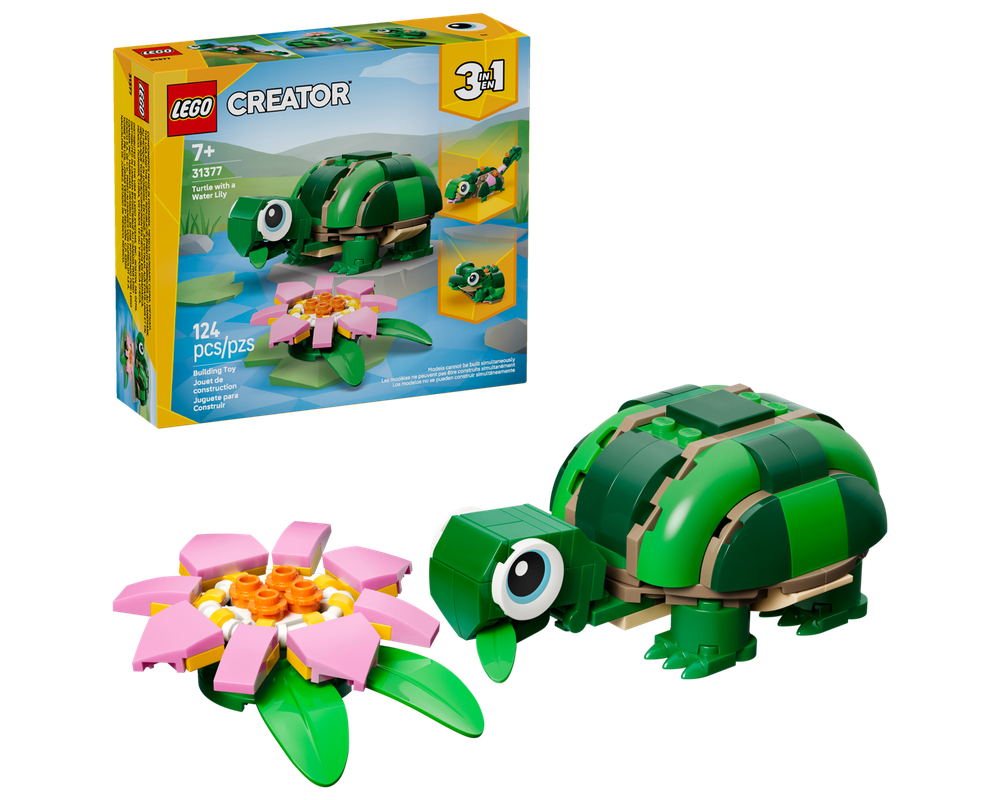 LEGO Set 31377-1 Turtle with a Water Lily Flower (2026 Creator ...