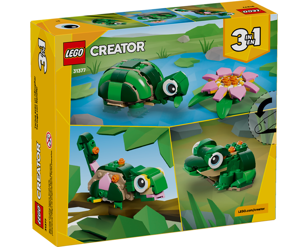 LEGO Set 31377-1 Turtle with a Water Lily Flower (2026 Creator > Creator 3-in-1) | Rebrickable ...