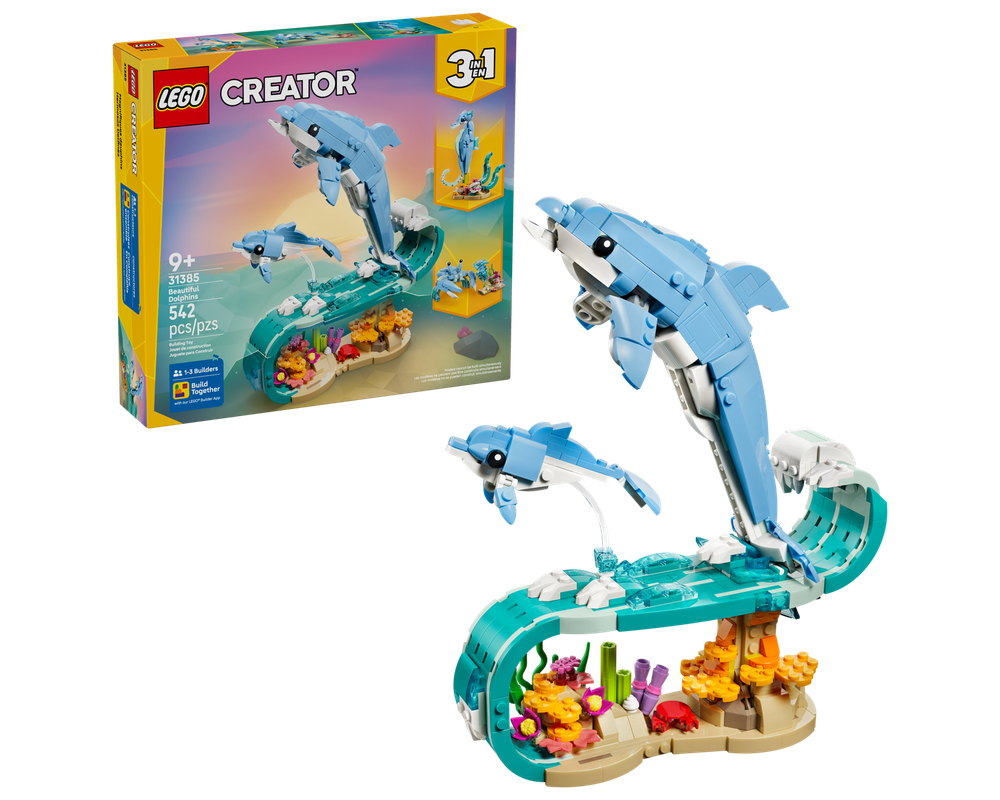 LEGO Set 31385-1 Sea Animals: Beautiful Dolphins (2026 Creator > Creator 3-in-1) | Rebrickable ...