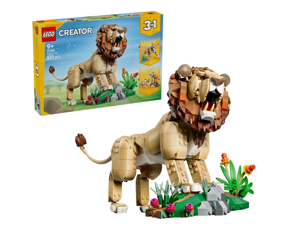 LEGO Set 31386-1 Wild Animals: Majestic Lion (2026 Creator > Creator 3 ...