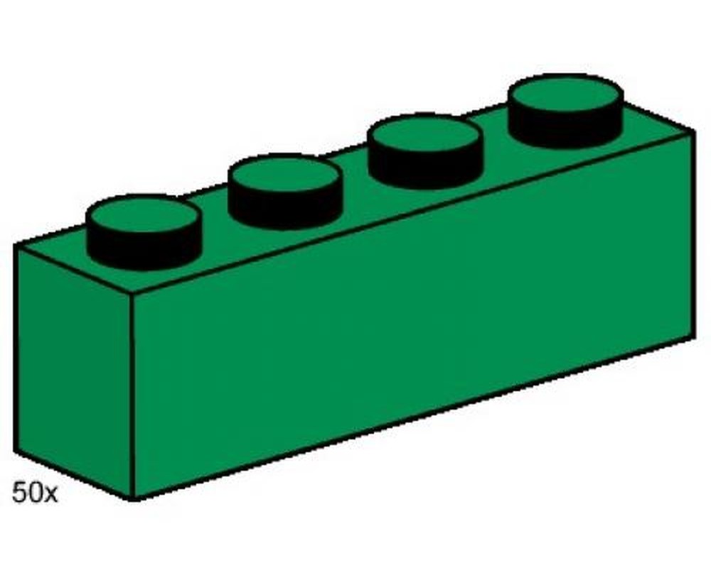 LEGO Set 3471-1 1 x 4 Dark Green Bricks (2000 Bulk Bricks ...