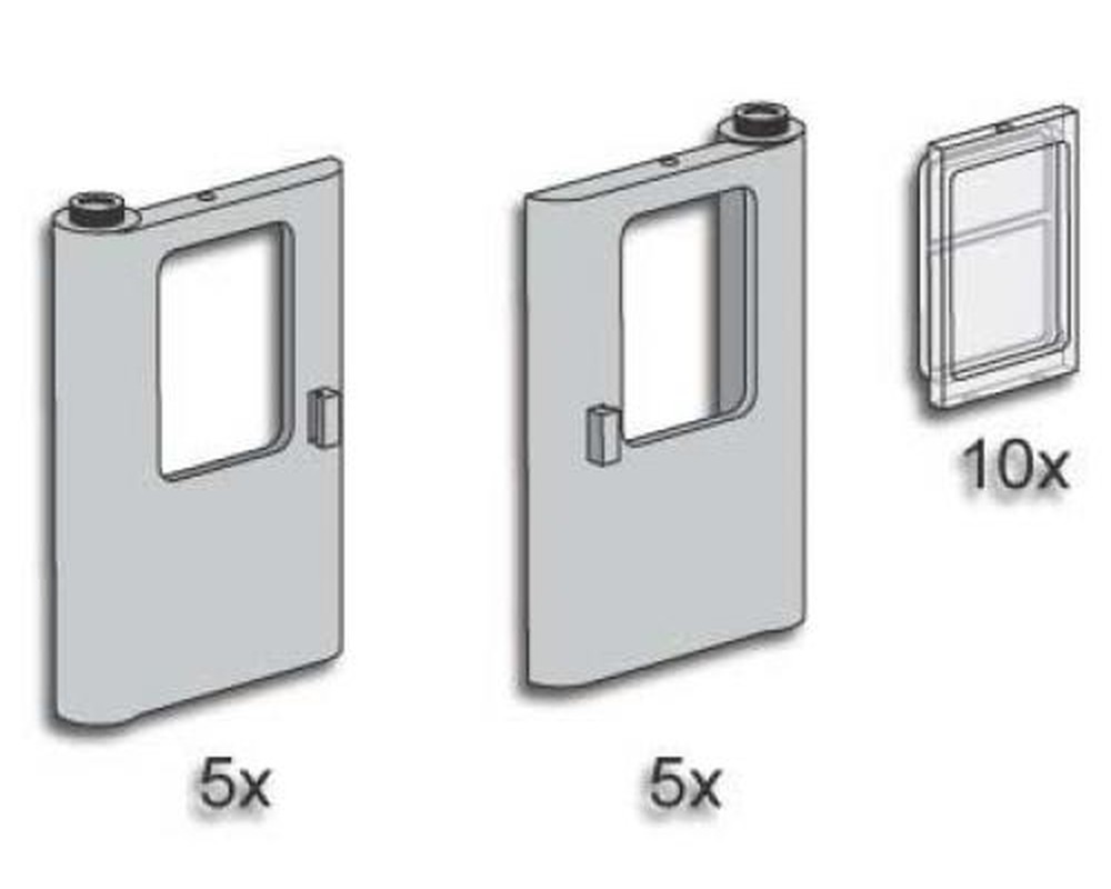 LEGO Set 3735-1 Grey Train Doors with Panes (2000 Bulk Bricks ...