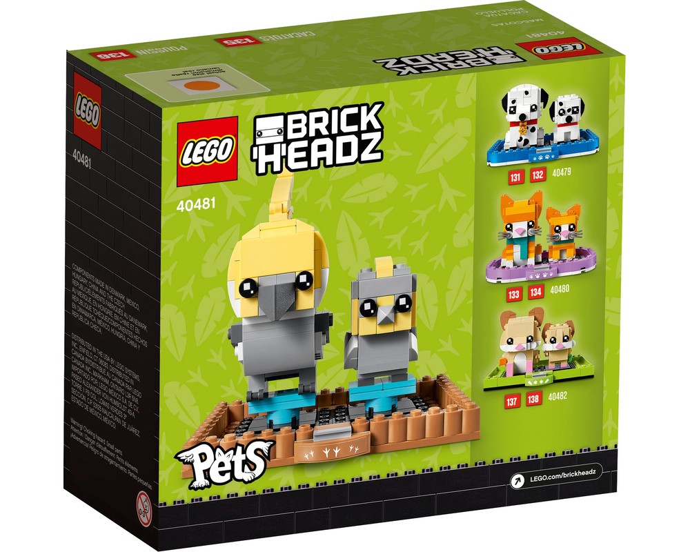 LEGO Set 40481-1 Cockatiel and Chick (2021 Brickheadz) | Rebrickable ...