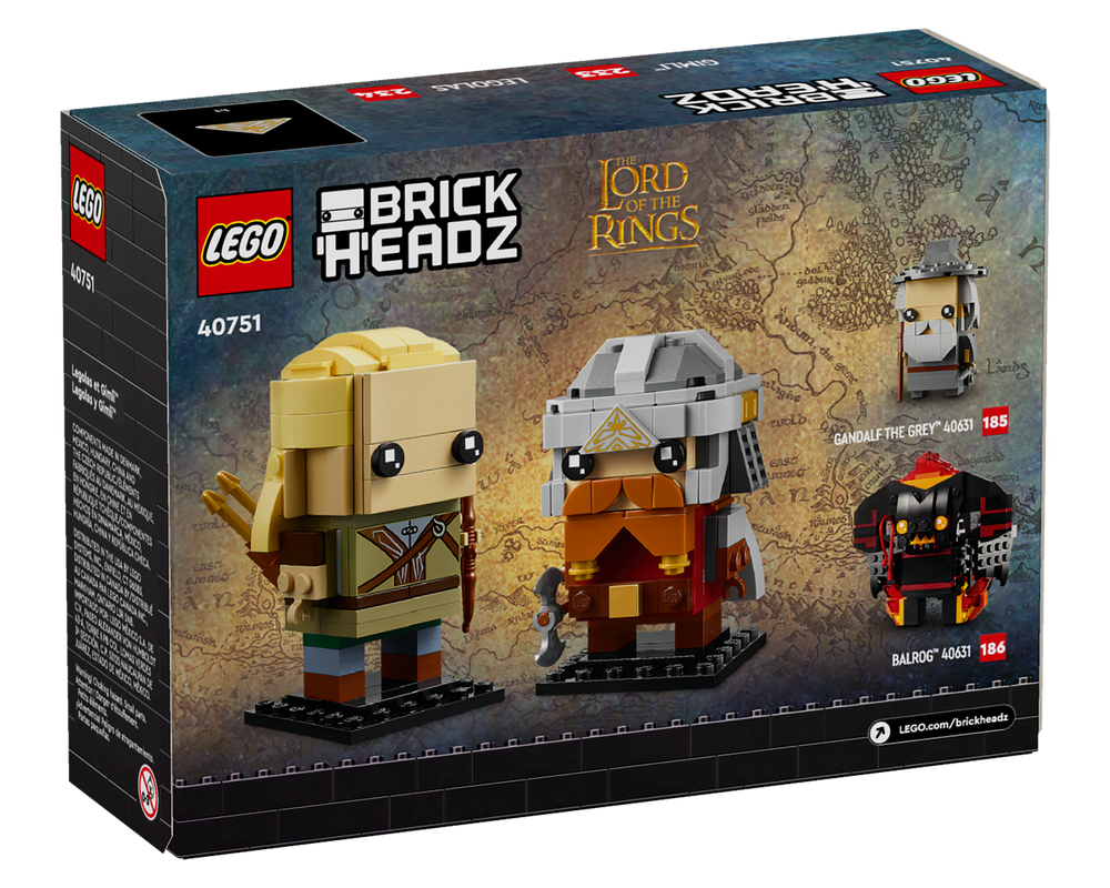 LEGO Set 40751-1 Legolas & Gimli (2024 Brickheadz) | Rebrickable ...