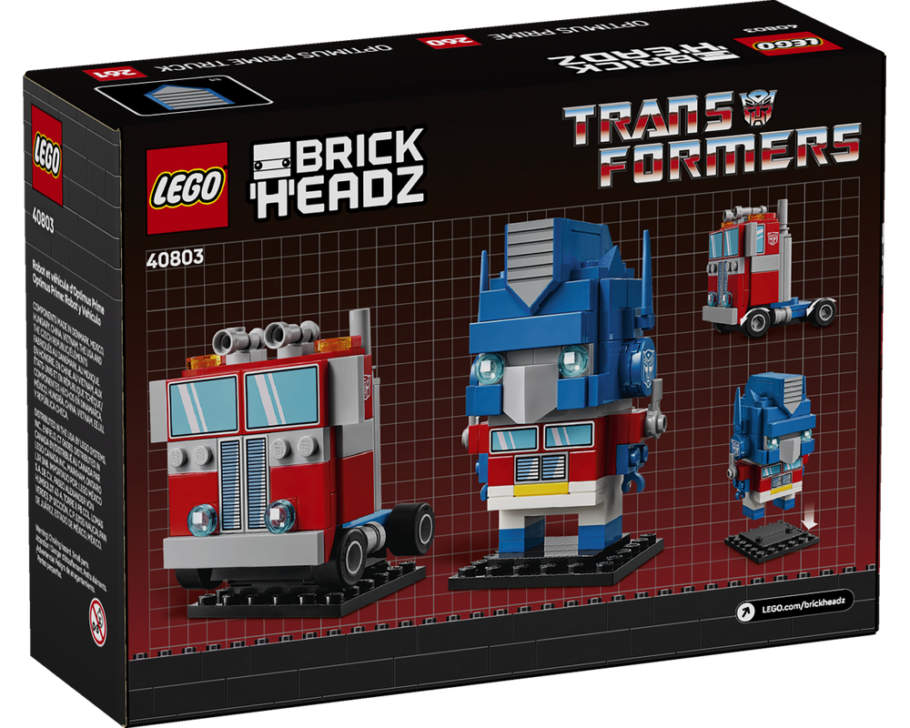 LEGO Set 40803-1 Optimus Prime Robot & Vehicle (2025 Brickheadz ...