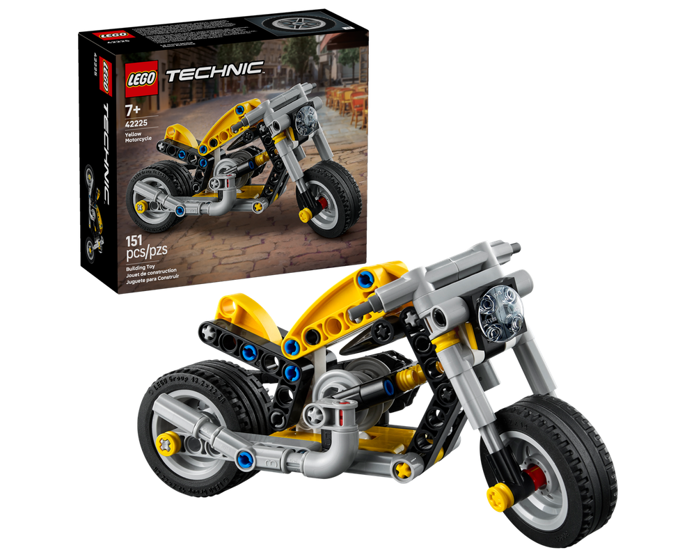 LEGO Set 42225-1 Yellow Motorcycle (2026 Technic) | Rebrickable - Build ...