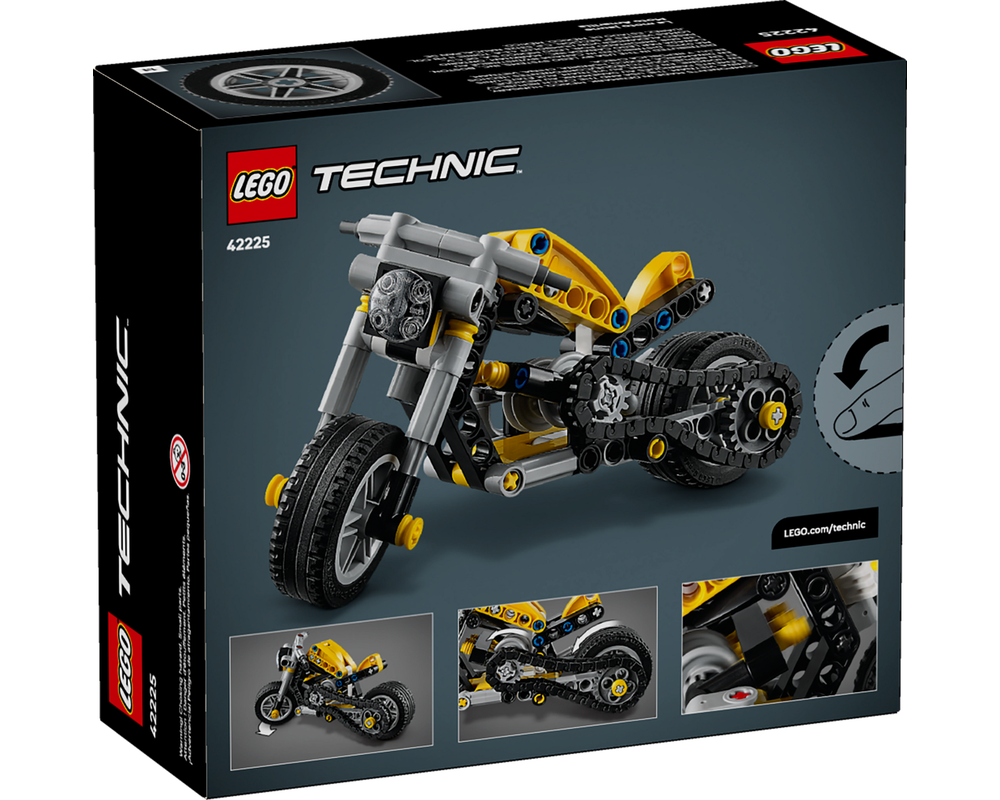 LEGO Set 42225-1 Yellow Motorcycle (2026 Technic) | Rebrickable - Build ...
